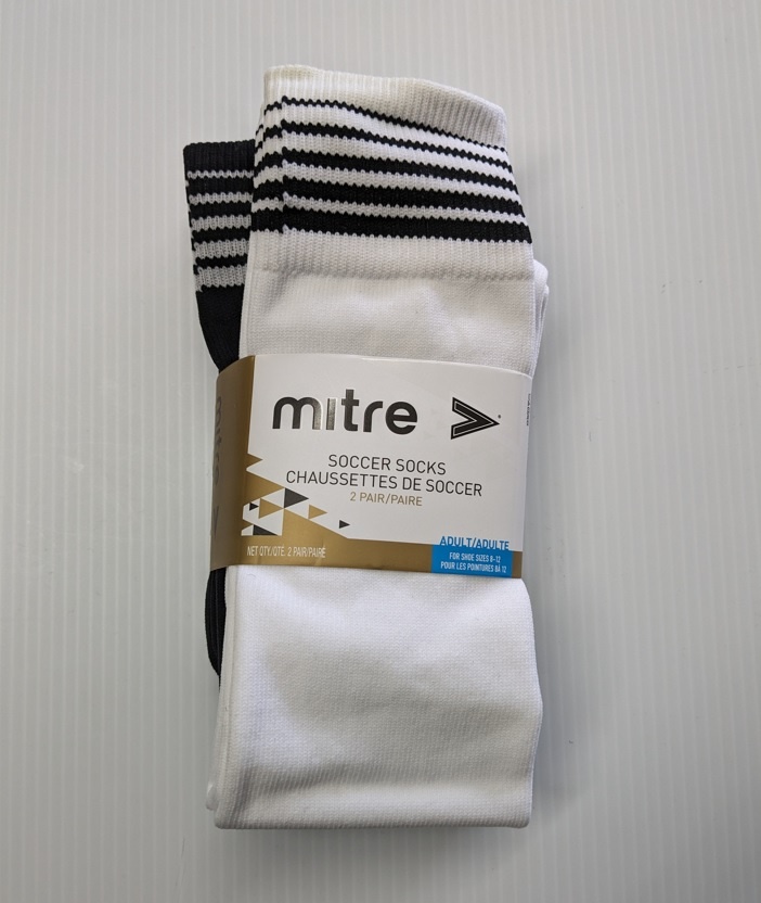 MITRE 2 PACK SOCK BLACK & WHITE AD - Sportwheels Sports Excellence