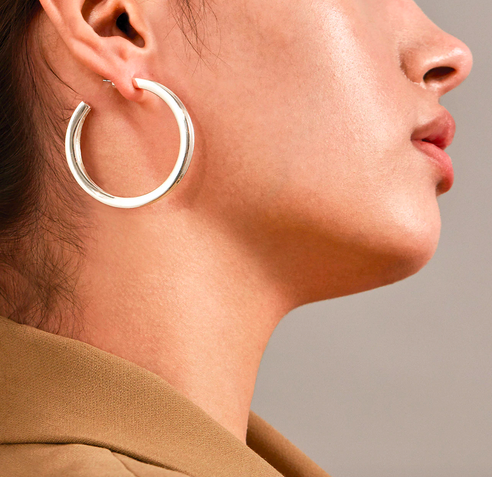 LABEL | Jenny Bird Slim Doune Hoop - Silver - LABEL