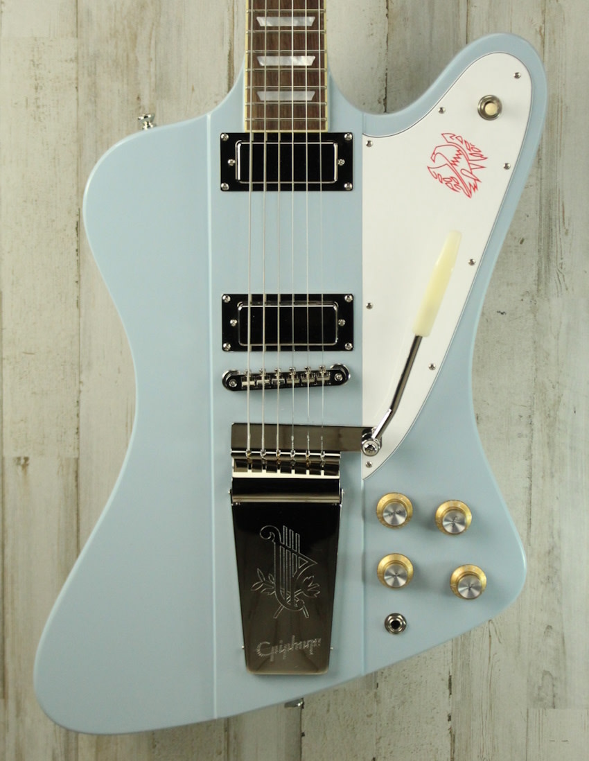 NEW Epiphone 1963 Firebird V - Frost Blue (452) - Mountain Music Exchange