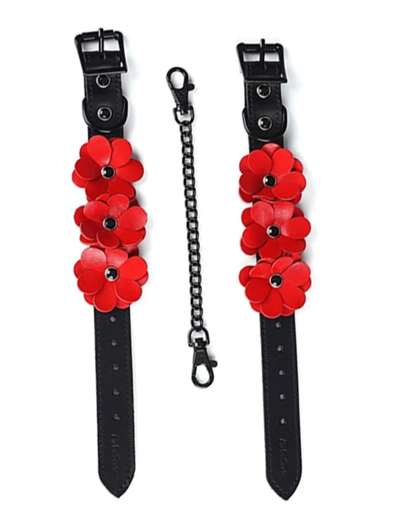 Leather Flower Wrist Restraints - Early to Bed