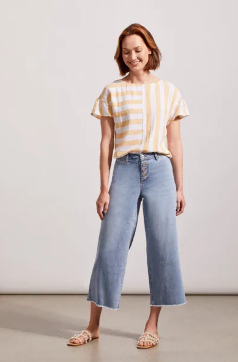 Audrey Button Crop - White Bull Clothing Co