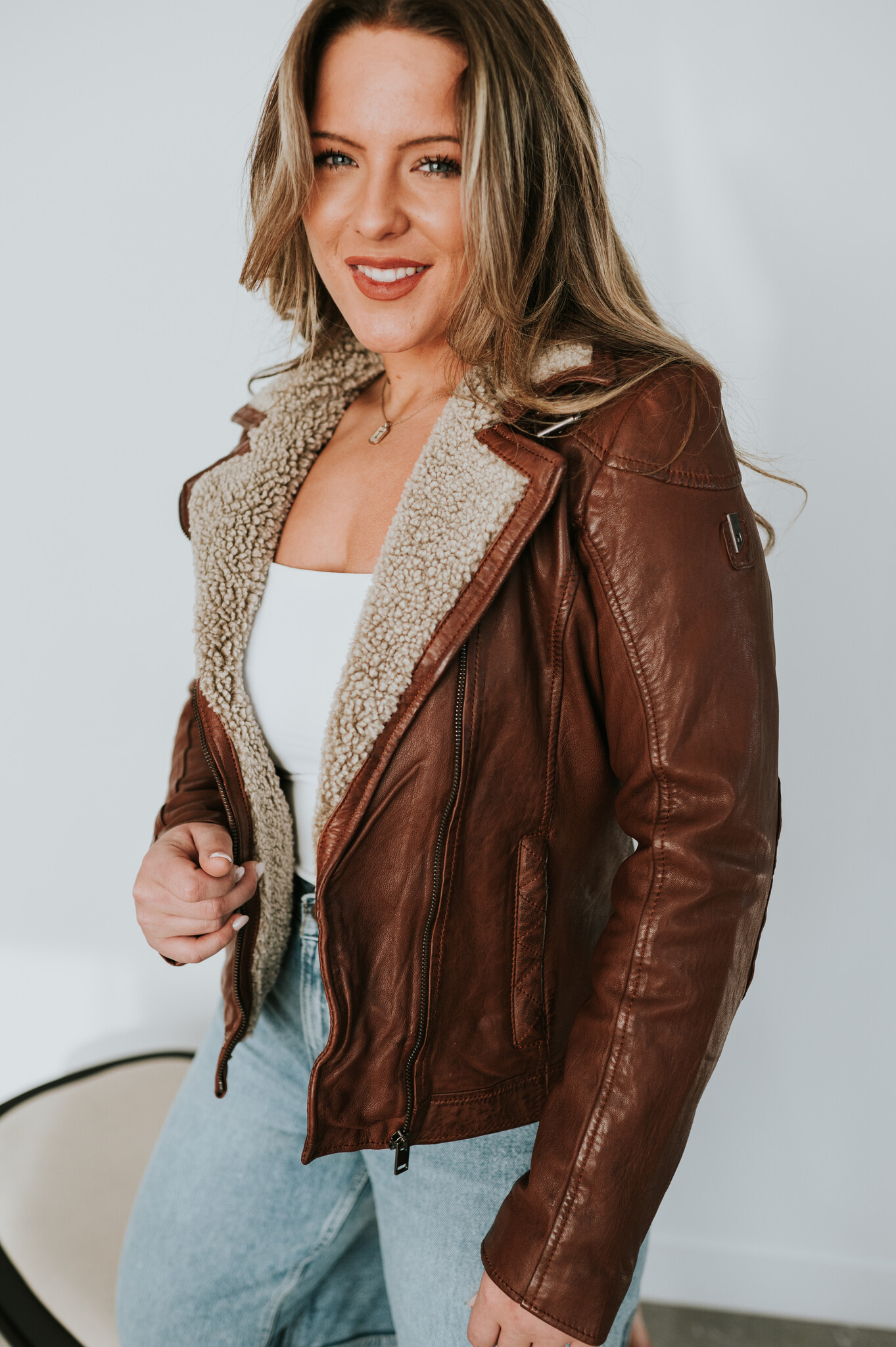 Jenja CF Leather Jacket - White Bull Clothing Co