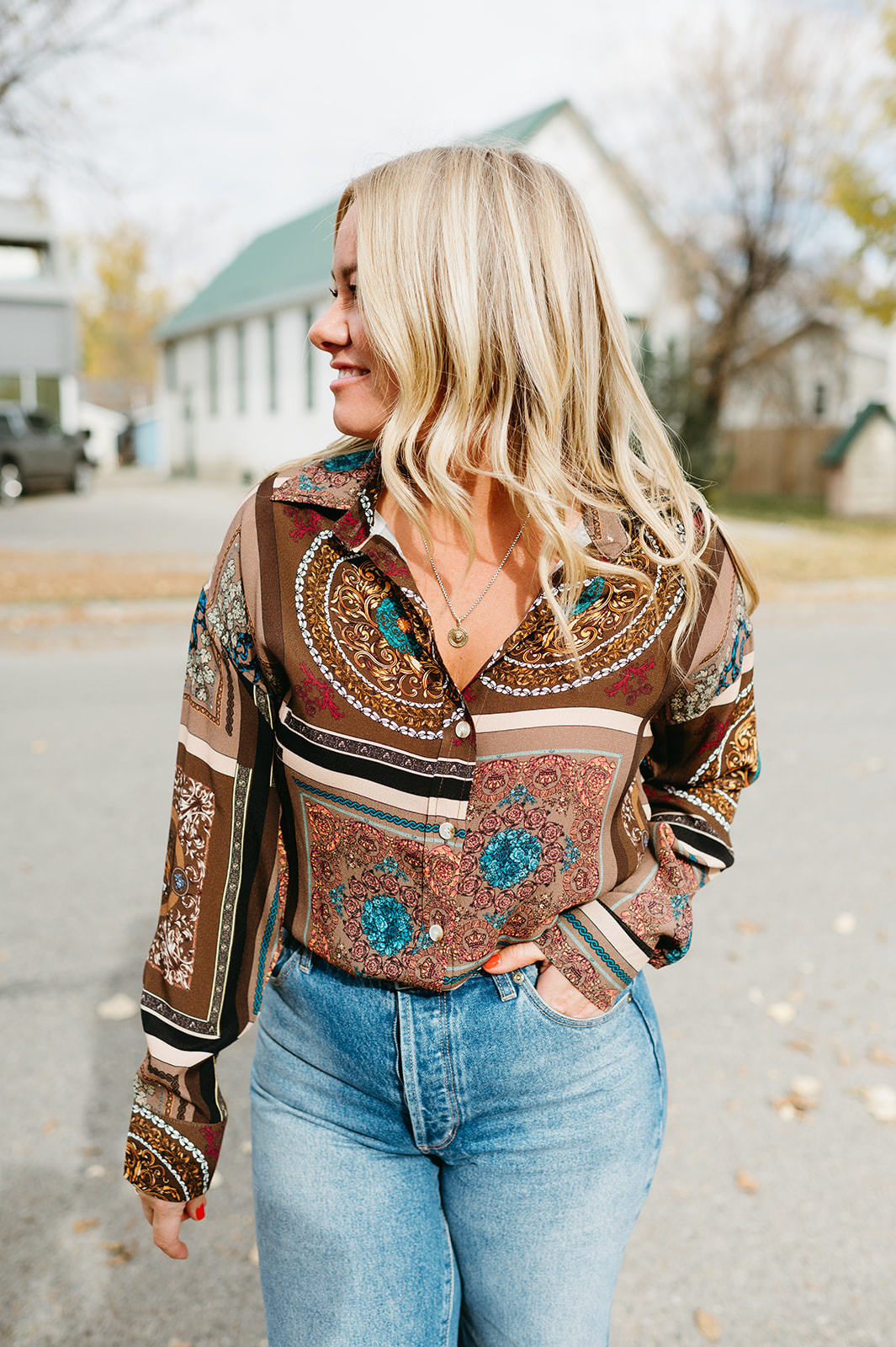 Ellie Woven Shirt - White Bull Clothing Co