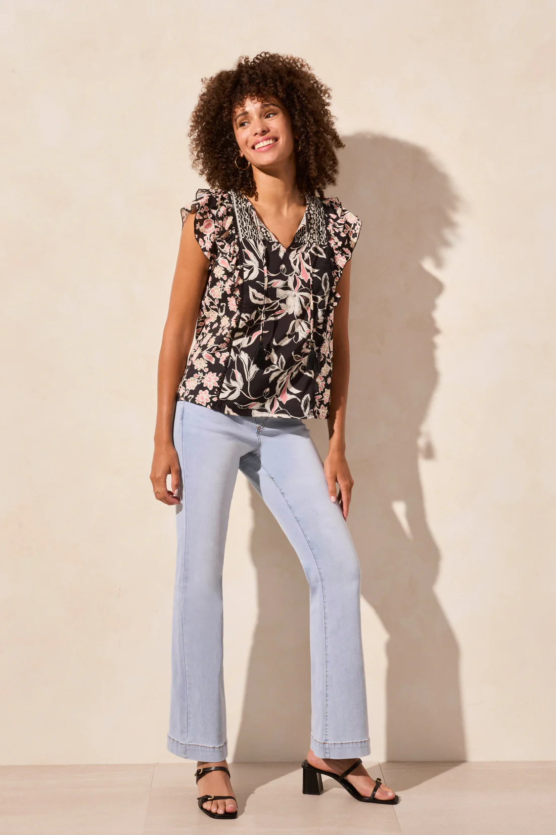 Ryn Mixed Print Blouse - White Bull Clothing Co