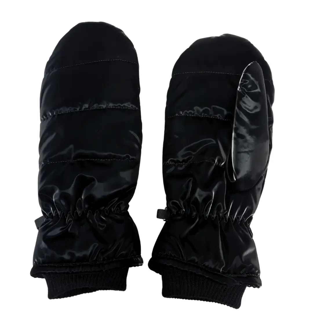 Black Sheen Puff Mitten - White Bull Clothing Co