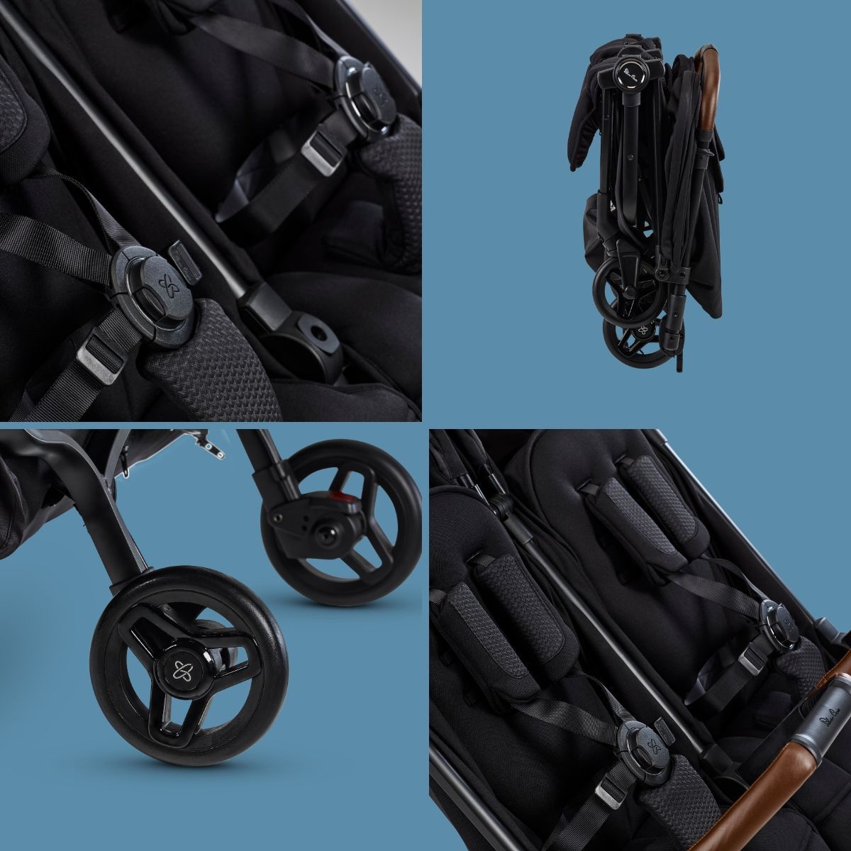Silver Cross Jet Double In Black - MyStrollers.com