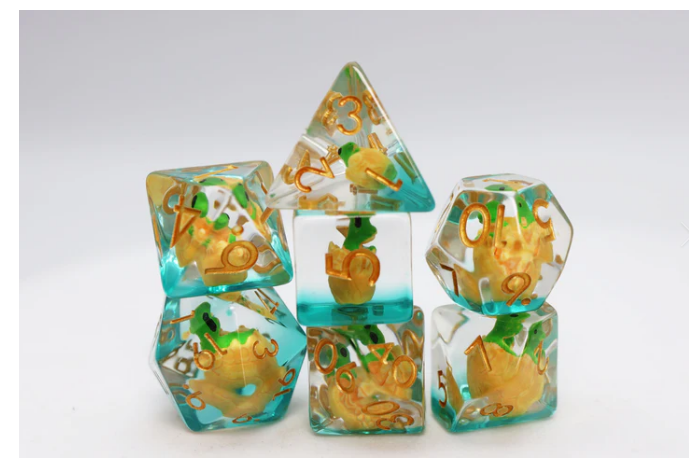 Foam Brain Games Green Dragon Hatchling RPG Dice Set - Le Griffon