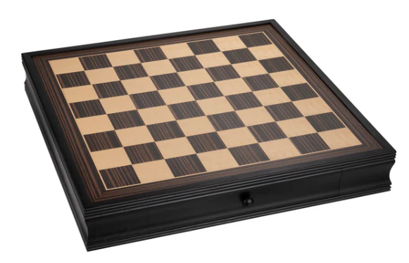 Wood expressions, inc. Black Stained Chess Board with Storage Drawers ...