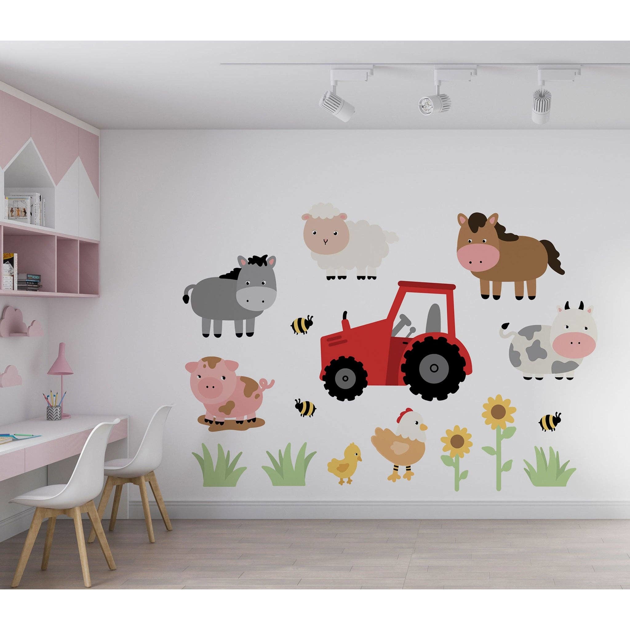 HELLO BEAUTIFUL DESIGNS BARNYARD ANIMALS NURSERY WALL STICKERS - baby ...