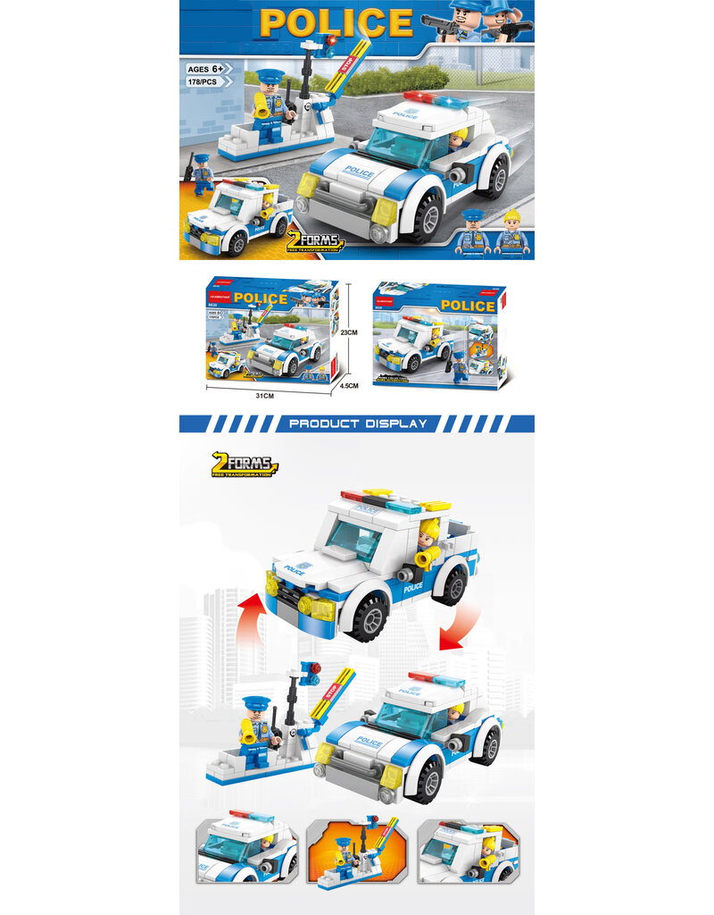 HANDSOME HANDSOME HIGH SPEED POLICE CAR CHACE BLOCKS 178 PCS - baby enRoute
