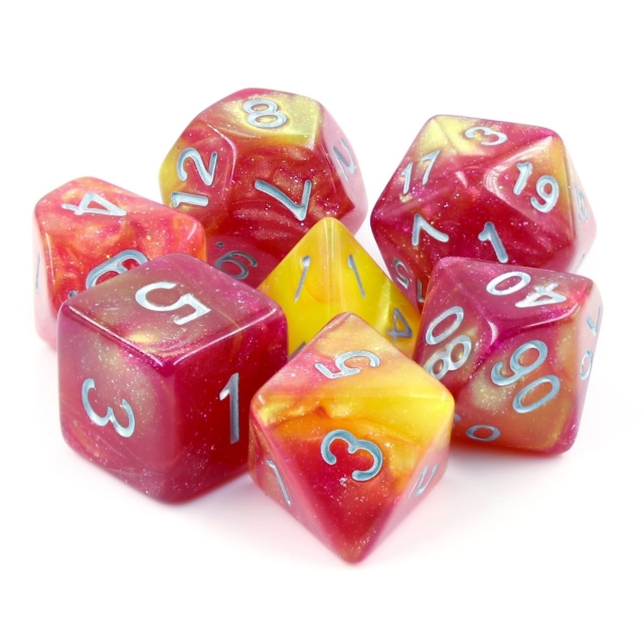 7 Set Polyhedral Dice - Solar Wind - Phoenix Fire Games
