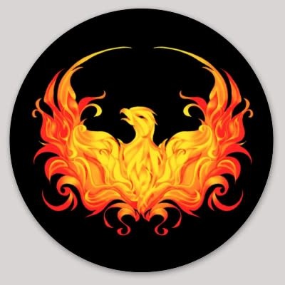 Phoenix Logo Sticker - Water Bottle Safe Vinyl 3" - Phoenix Fire Games