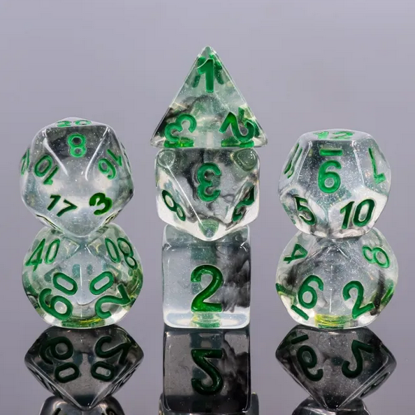 7 Set Polyhedral Dice - Black Ink - Phoenix Fire Games