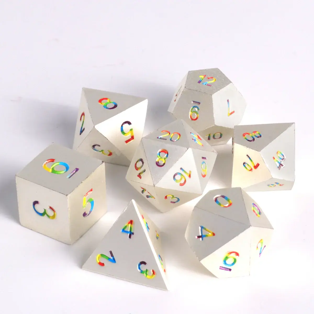 Die Hard Dice - Metal 7 Set - Bright Rainbow - Phoenix Fire Games