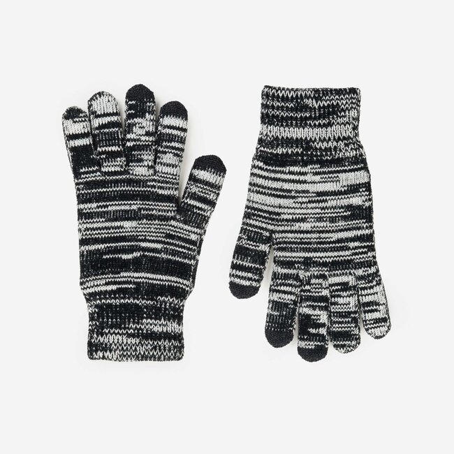 Verloop Twist Knit Touchscreen Gloves Black White - Woods Grove