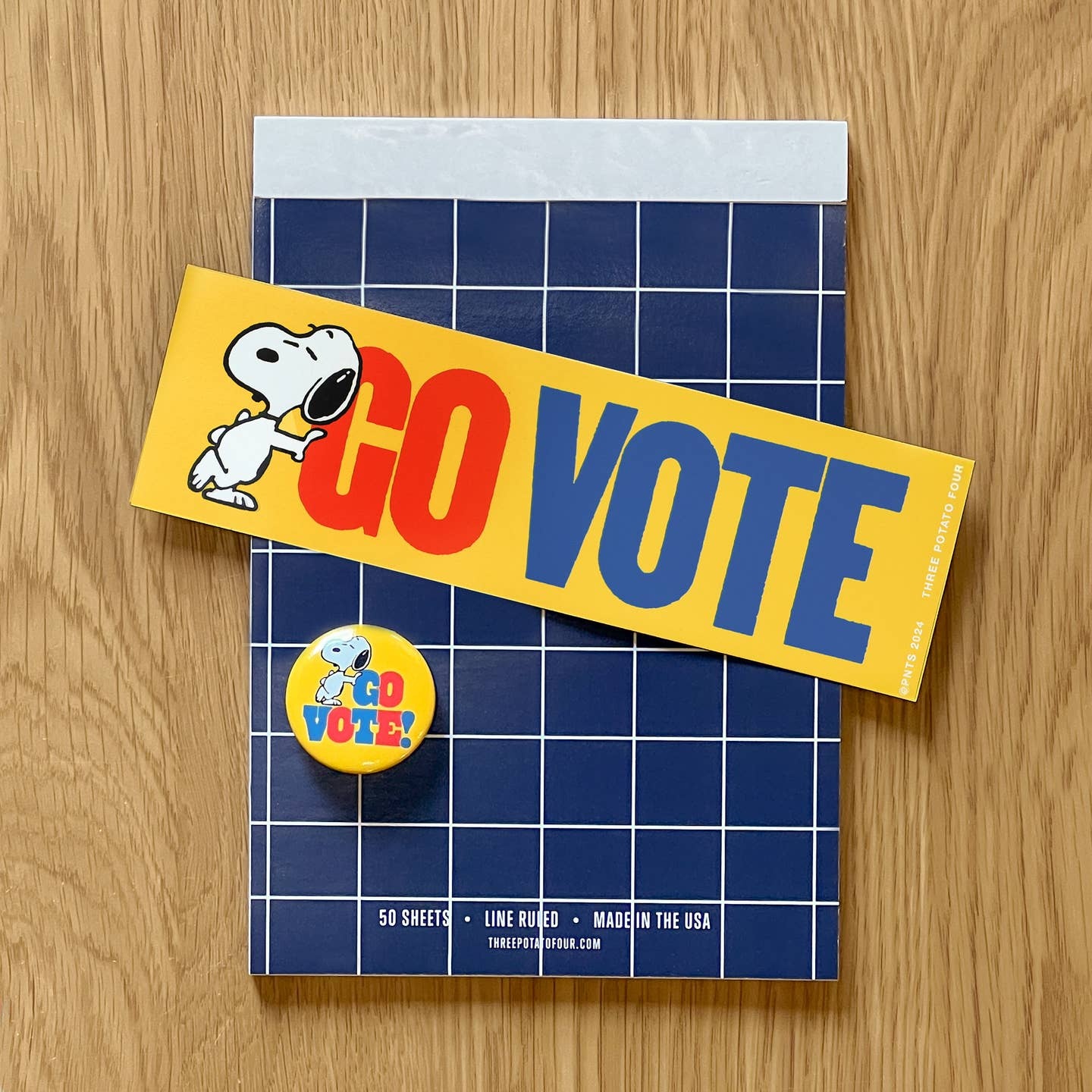 Three Potato Four Snoopy Go Vote Magnet - Woods Grove