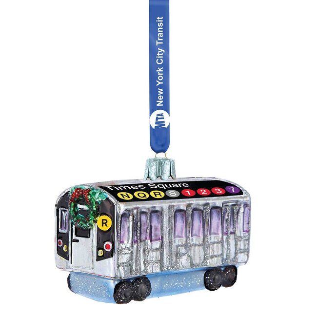 Kurt S. Adler MTA Subway Car Glass Ornament - Woods Grove