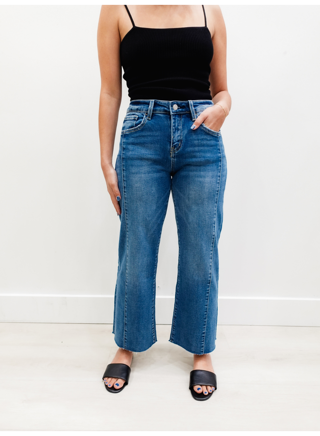 V3629 HIGH RISE TWIST WIDE LEG JEANS - Adore