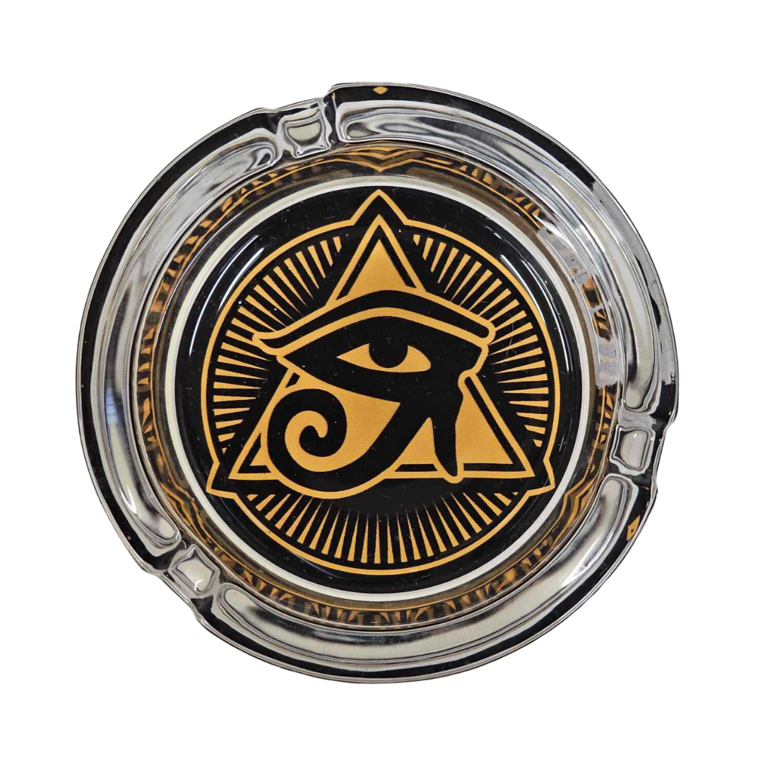 Ra Shop - Glass Ashtray w/ Round Logo - The Ra Shop