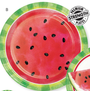 Creative Converting Watermelon Slices - 9" Plates - Watkins Party Store