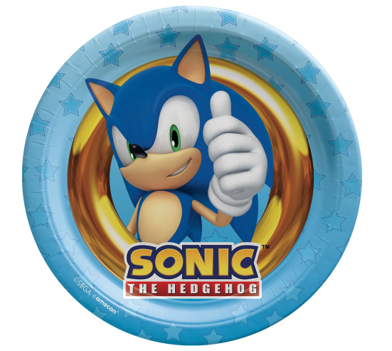 Sonic 7" Round Plates - Watkins Party Store