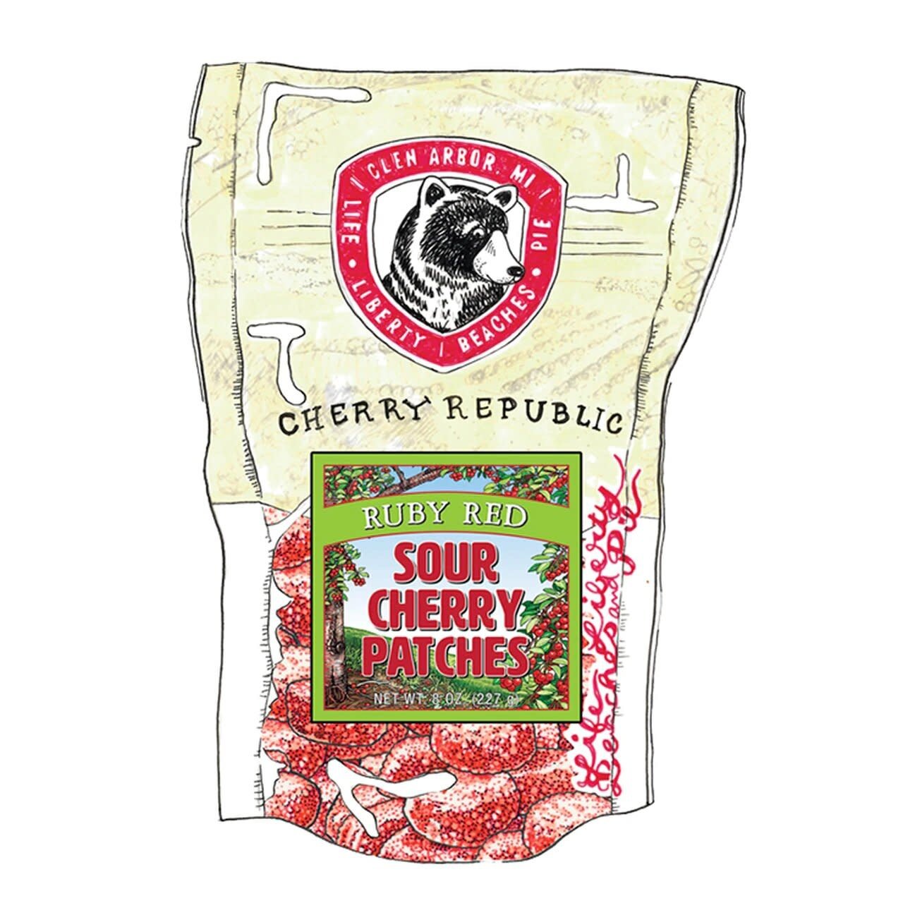 Ruby Red Sour Cherry Patches 8oz (original round shape) - Fleurish Home