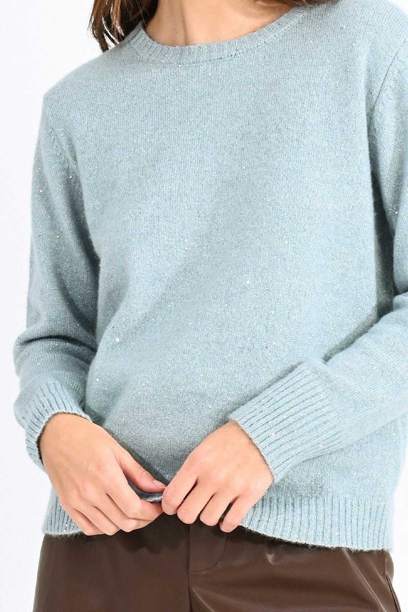 Ice Blue Ladies Knitted Sweater - FLEURISH | Home, Apparel & Gift