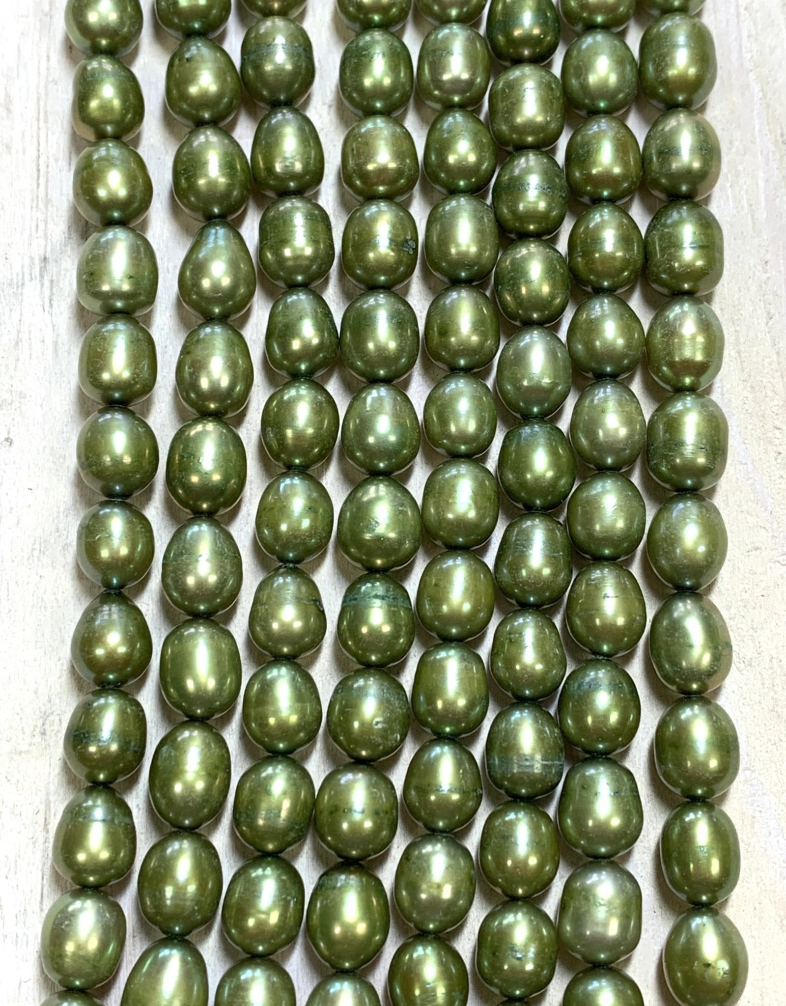 Rice Pearls Saige Green Strand - da Bead Shop