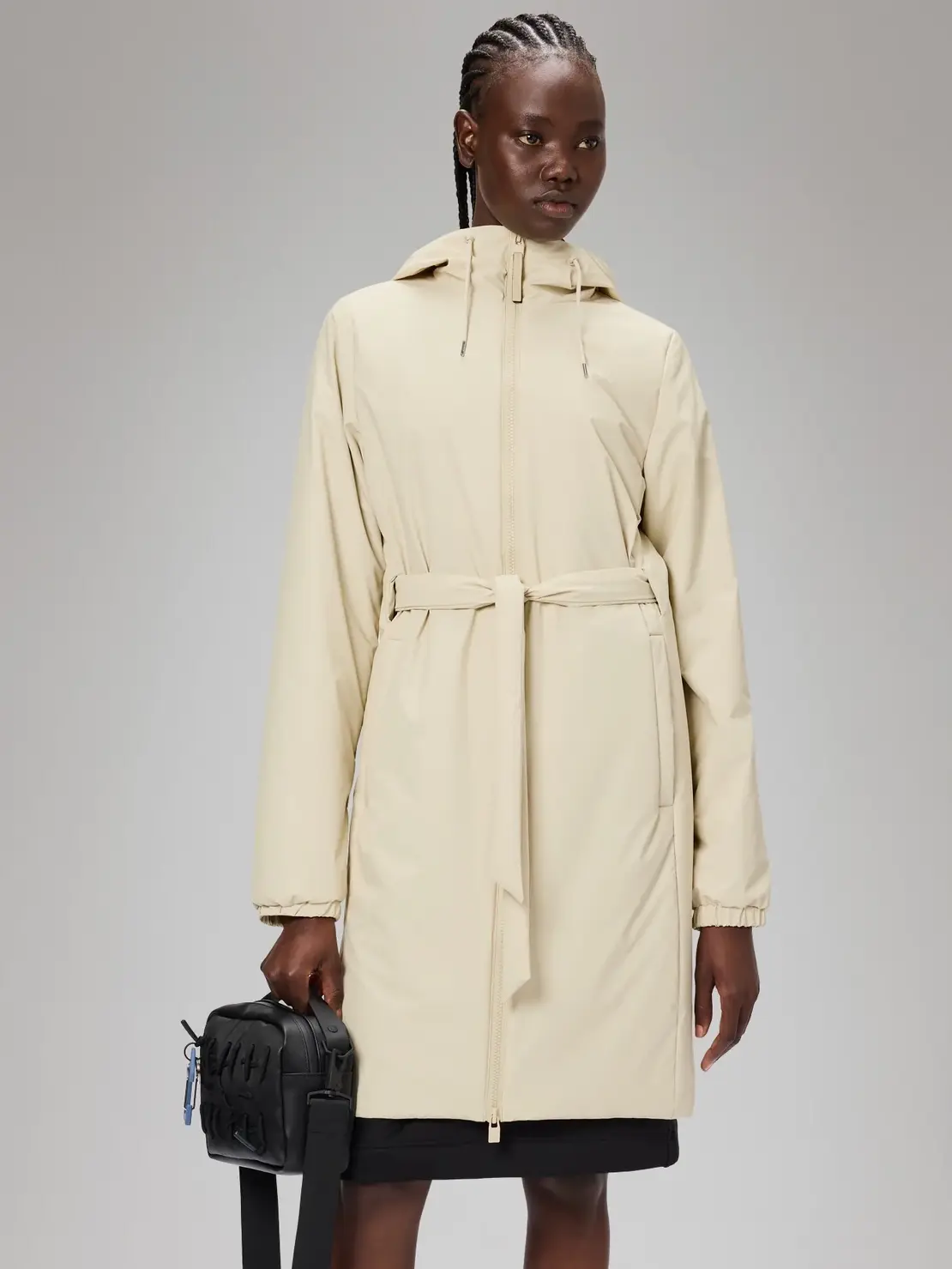 Lohja long insulated curve jacket dune - Swell & Ginger