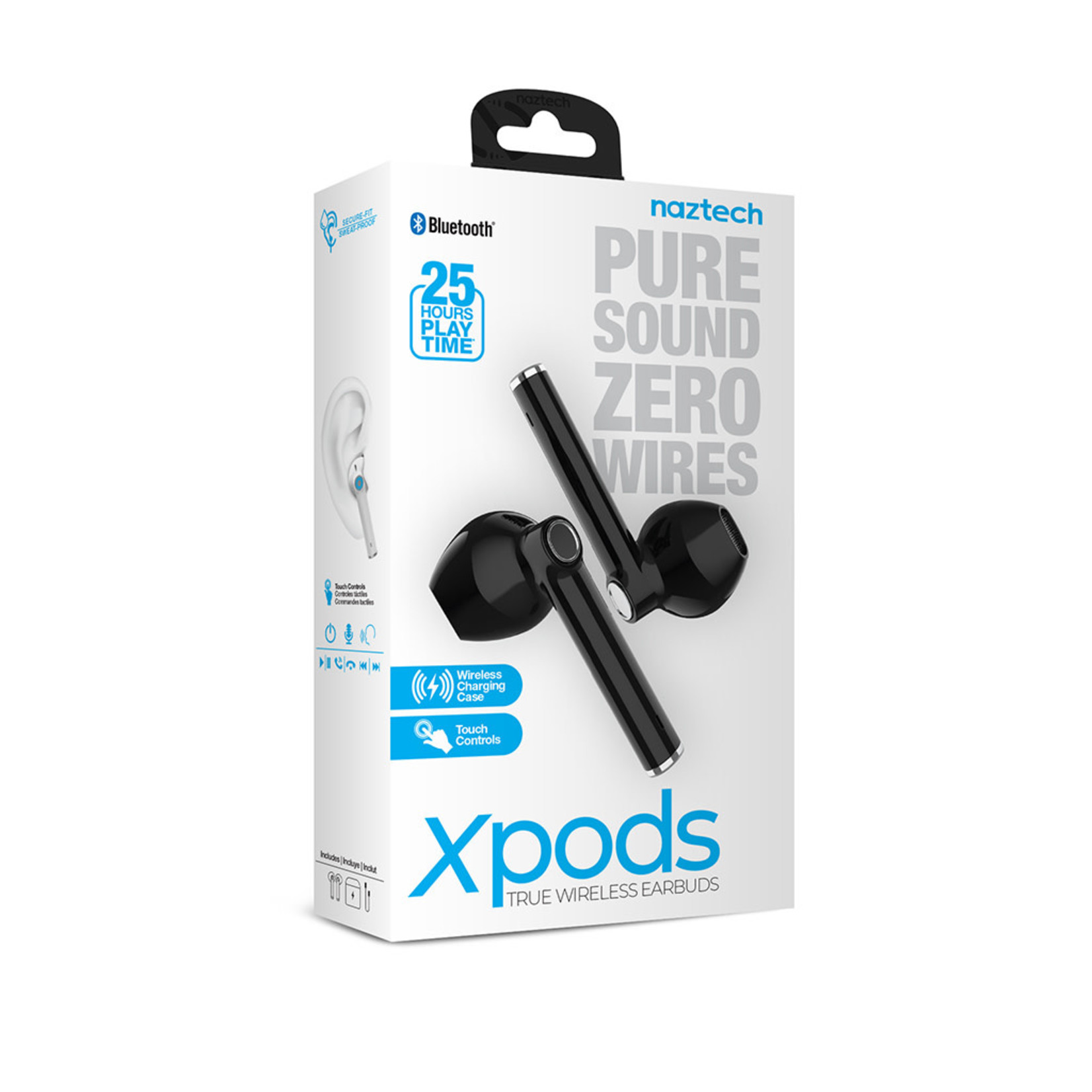 Naztech Xpods True Wireless Earbuds with Wireless Charging Case - G ...
