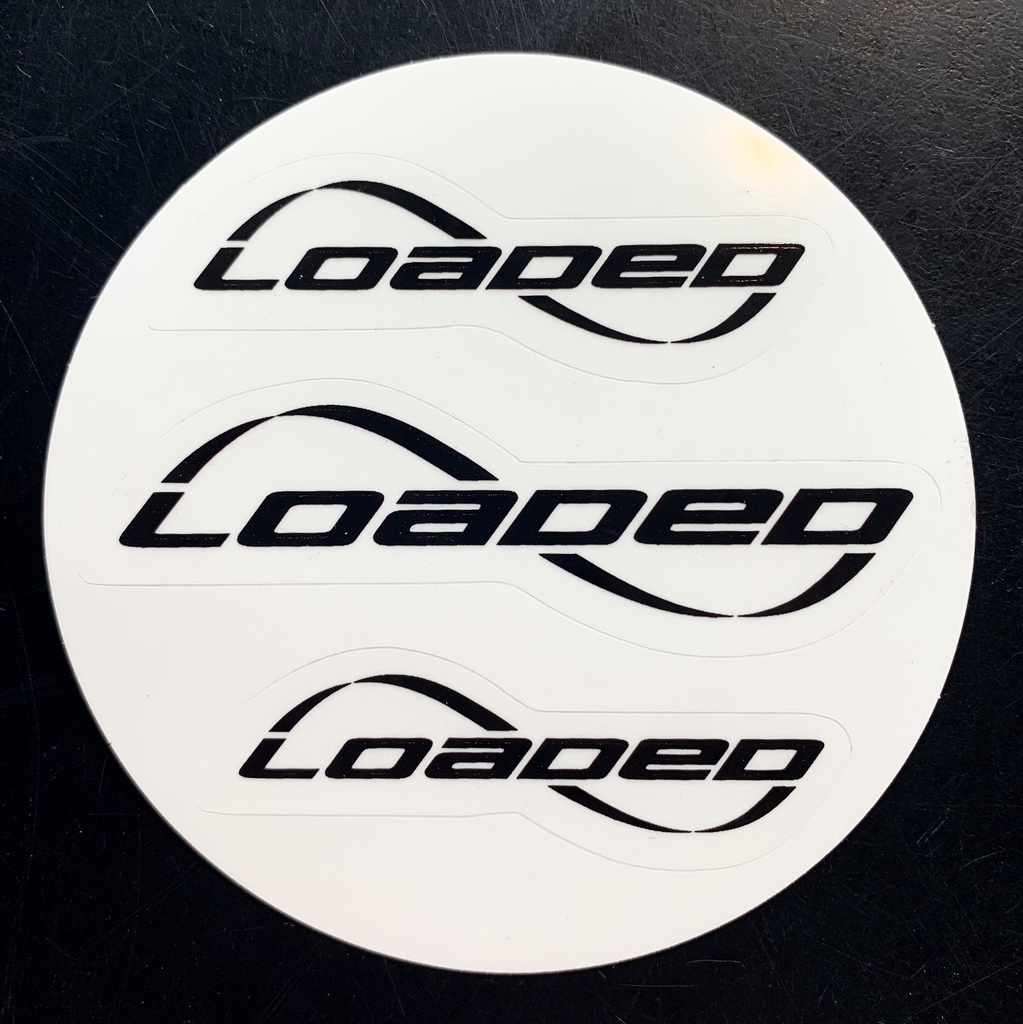 LOADED TRIPLE LOGO STICKERS (BLACK) - Salty's Board Shop