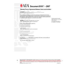 B101–2007 (formerly B151–1997), Standard Form of Agreement Between ...