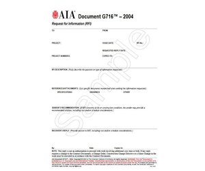 G716–2004, Request for Information (RFI) - AIA Bookstore