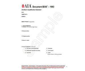 B305-1993 Architect's Qualification Statement - AIA Bookstore