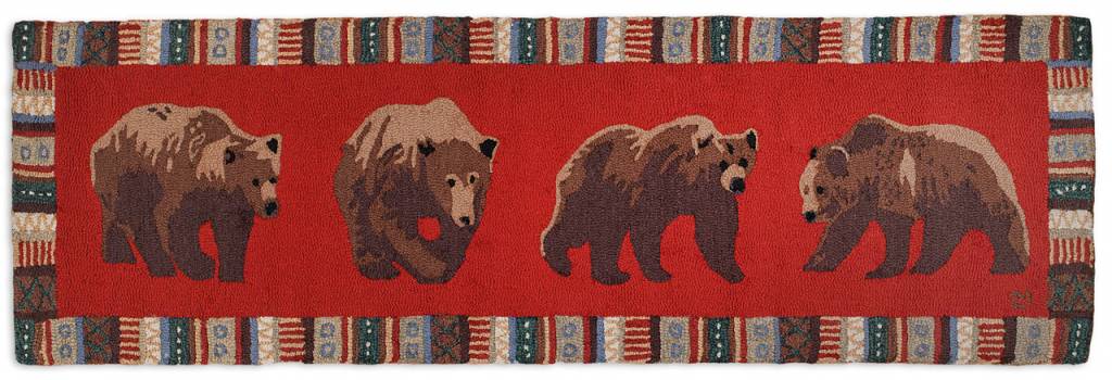 Cinnamon Bears Rug 30" x 8' Runner - Linen Alley & Jackson Hole Mattress