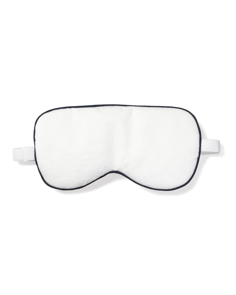 Petite Plume PP White Eye Mask with Navy Piping - Linen Alley & Jackson ...