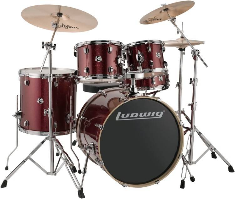 Ludwig Ludwig Element "Evolution" Complete Kit - Red Sparkle - Sims Music