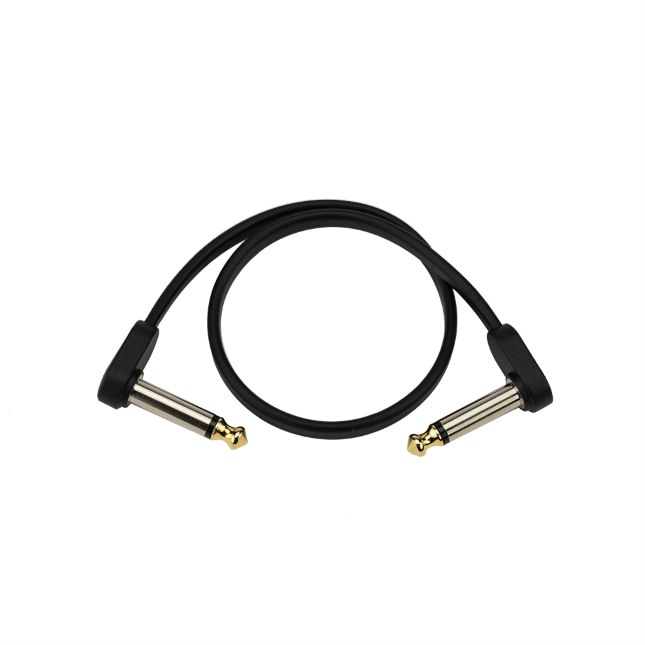 D'Addario Flat Patch Cable, 2ft Right Angle Single PK - Sims Music