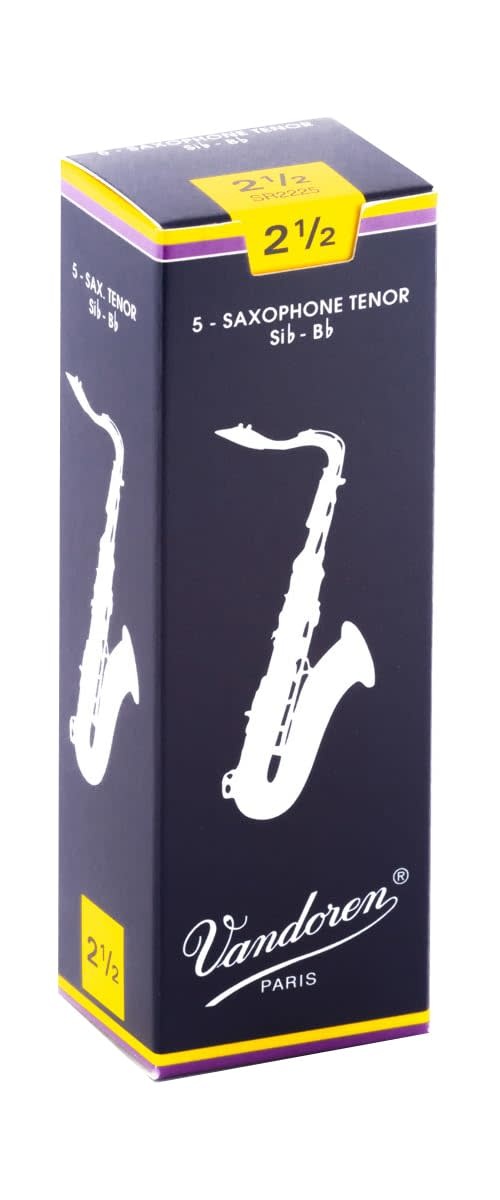 Vandoren Traditional Tenor Sax #2.5 Reed - 5ct Box - Sims Music