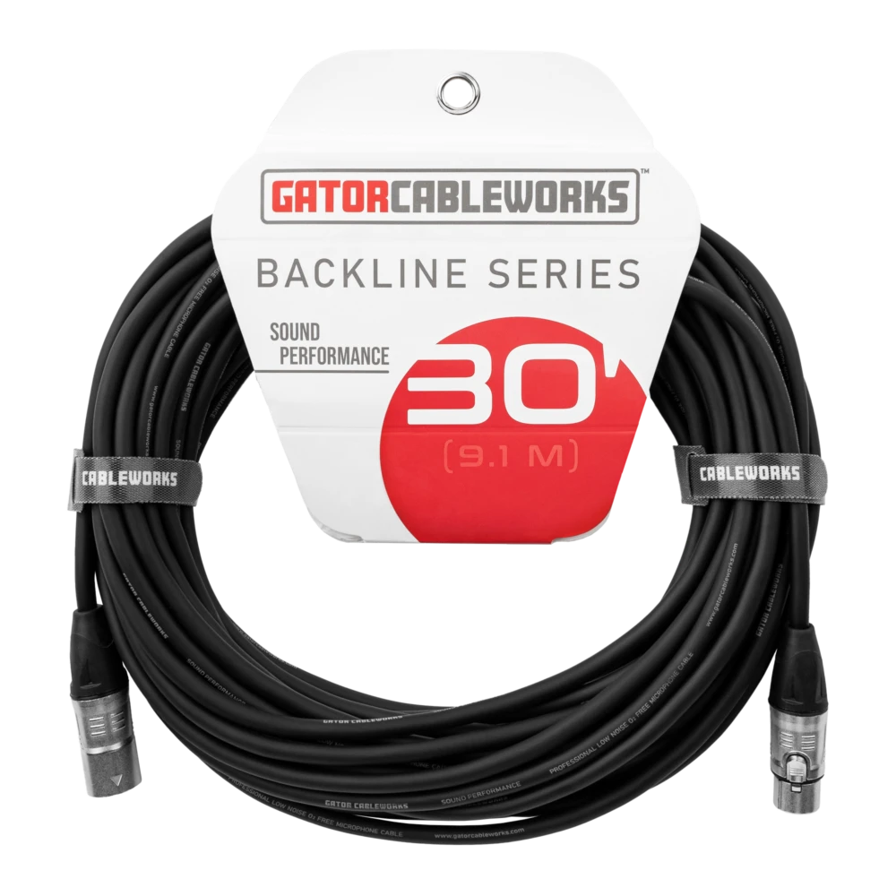 Gator Backline Series 30' XLR Microphone Cable - Sims Music