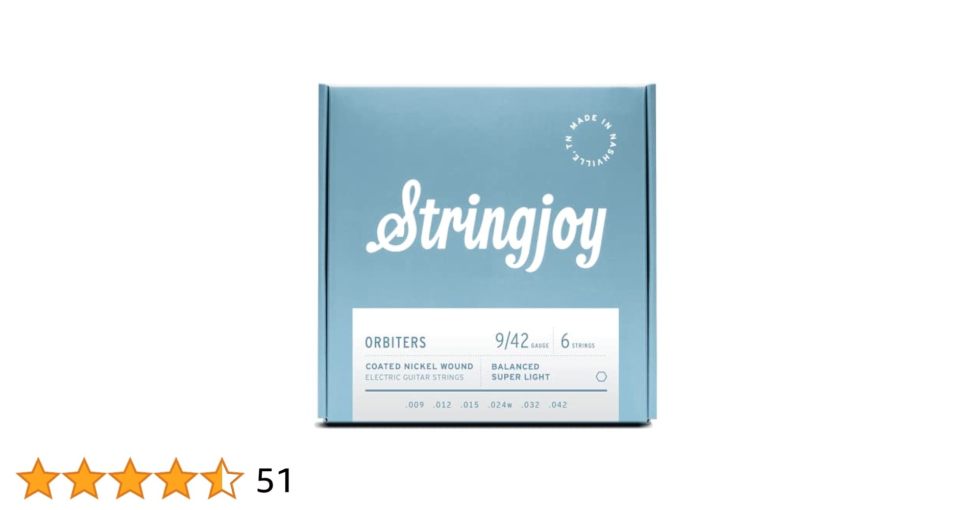 Stringjoy Orbiters Coated Nickel Wound Electric Guitar Strings ...