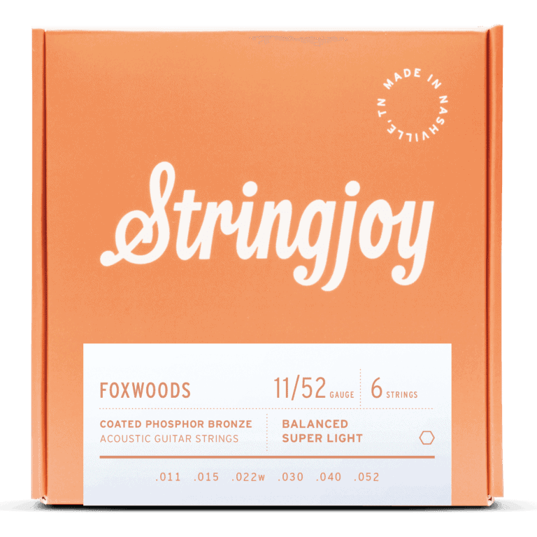 Stringjoy Foxwoods Coated Phosphor Bronze Acoustic Guitar Strings, Super Light Gauge (11-52 ...