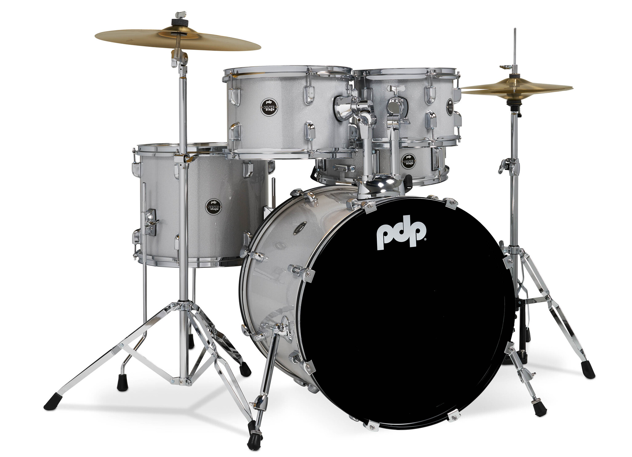 PDP PDP Center Stage, Diamond White Sparkle Drum Set - Sims Music