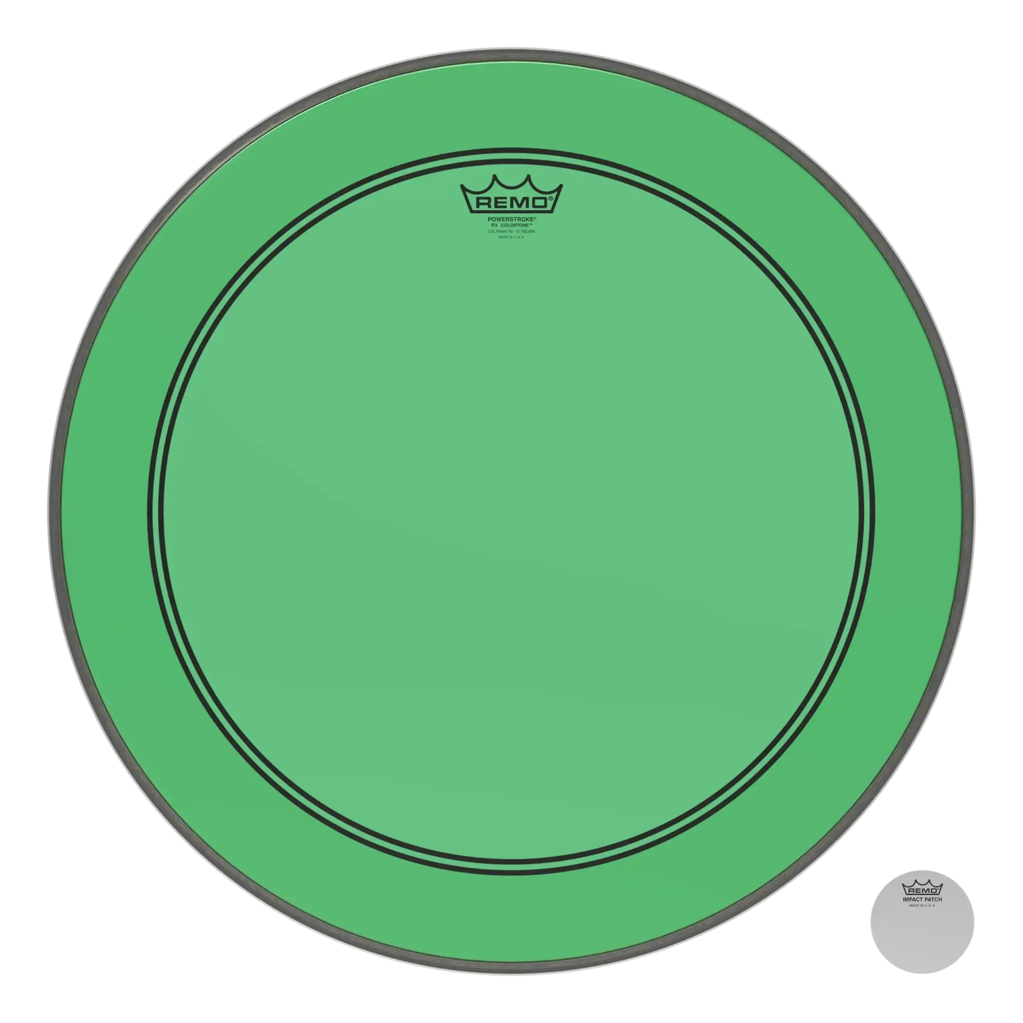 Remo Remo 22" Powerstroke P3 Colortone Kick Head, Green - Sims Music