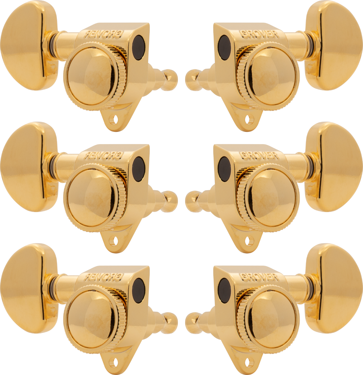 Grover Rotomatic Roto-Grip locking Tuners, 3 per side - Gold - Sims Music