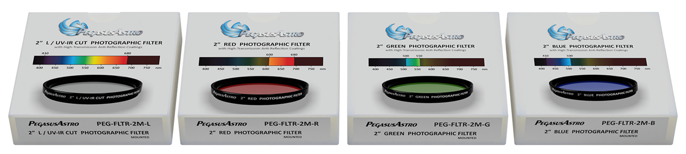 Pegasus Astro LRGB 2 inch Mounted Photographic Filter Set - PEG-FLTR-2M ...