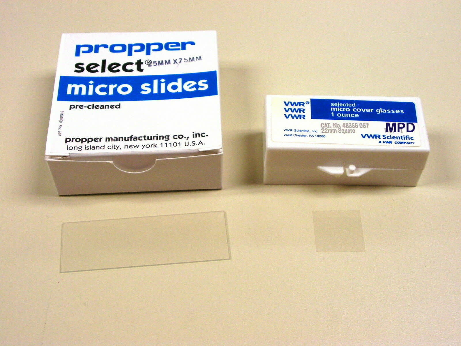 Propper 72 Blank Plain Microscope Slides PLUS 100 Glass Cover Slips 22 ...