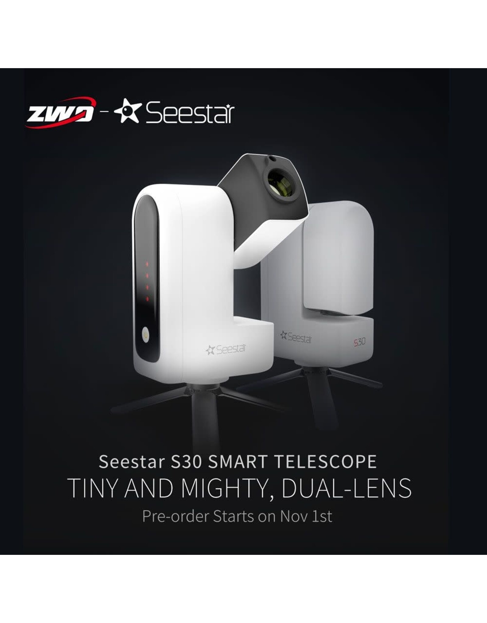 ZWO Seestar S30 Smart Telescope - Camera Concepts & Telescope Solutions