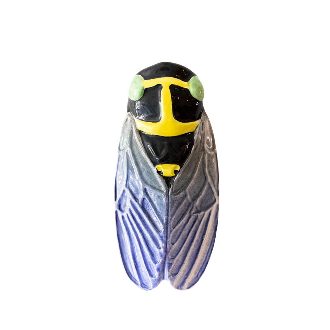 Large Ceramic Cicada Green Eyes - Crème de la Crème