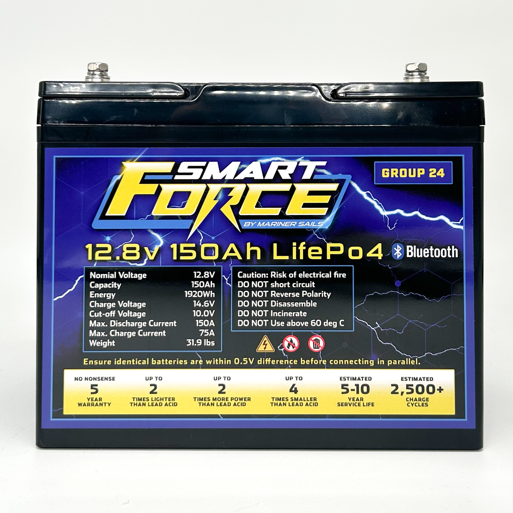 12V 150Ah LifePO4 Battery With Bluetooth - Mariner Sails